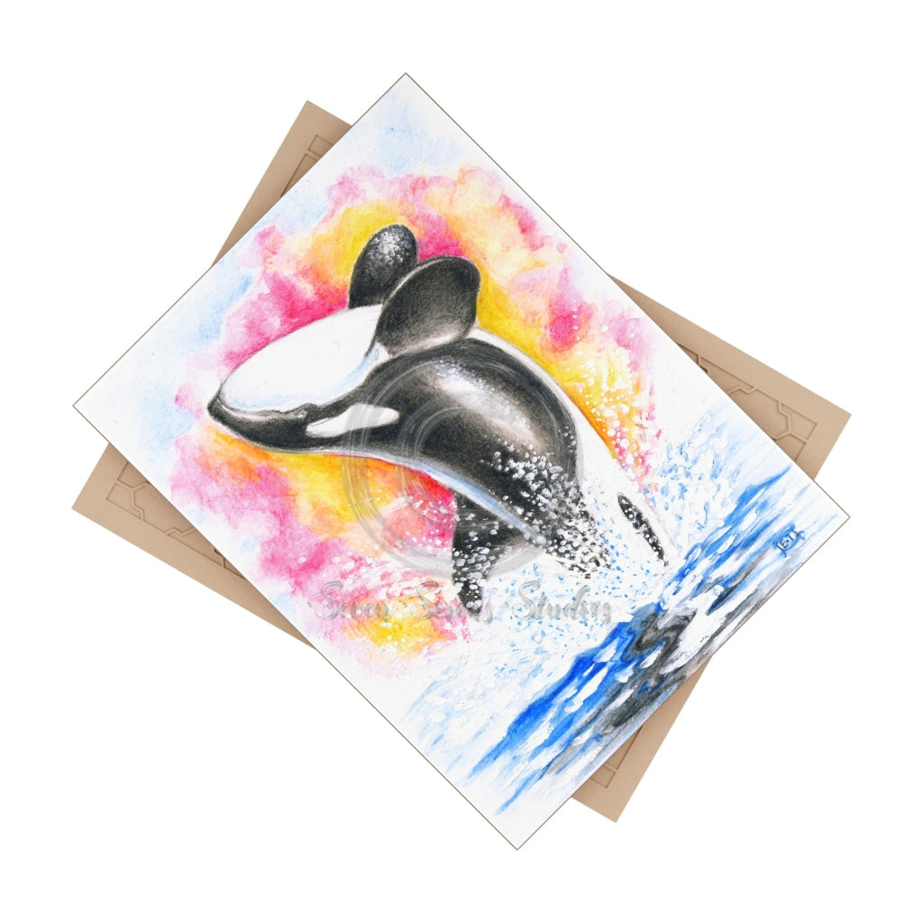 orca breaching drawing