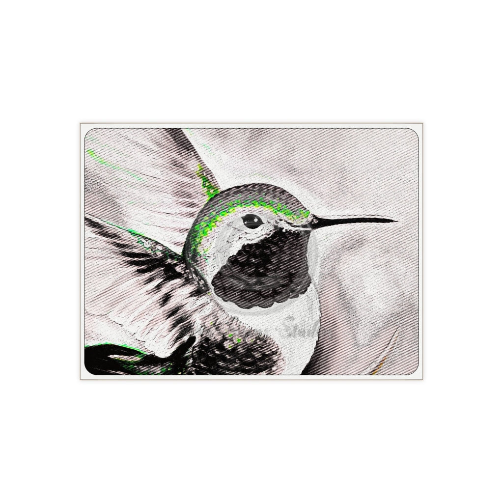 Hummingbird Modern Green Black Ink Art Ceramic Photo Tile – Seven ...