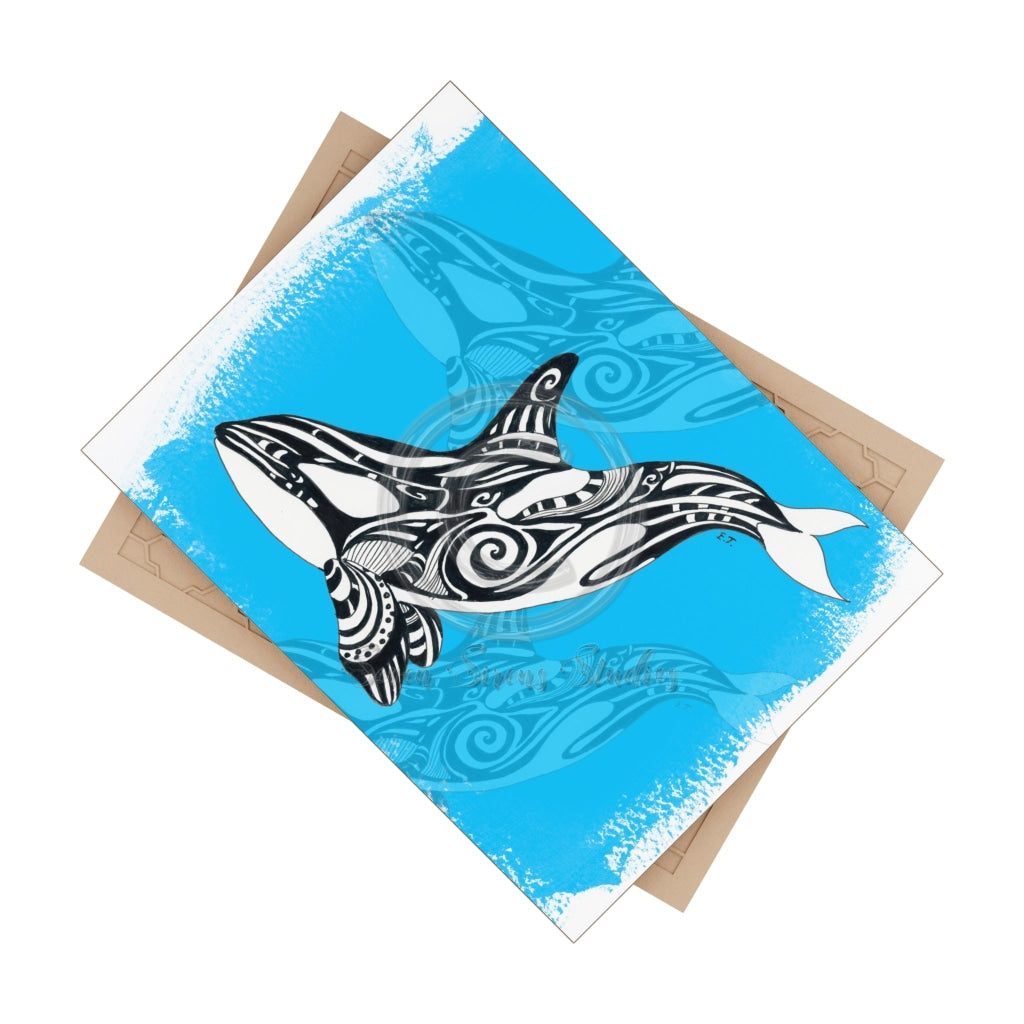 Orca whale Tribal Tattoo Ink Blue Art Ceramic Photo Tile – Seven Sirens ...